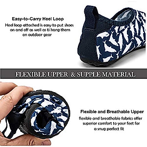 HIITAVE Baby Swim Water Shoes Non-Slip Quick Dry Barefoot Beach Aqua Pool Socks for Boys & Girls Kids Toddler Navy/Shark 3.5-4 M US Big Kid