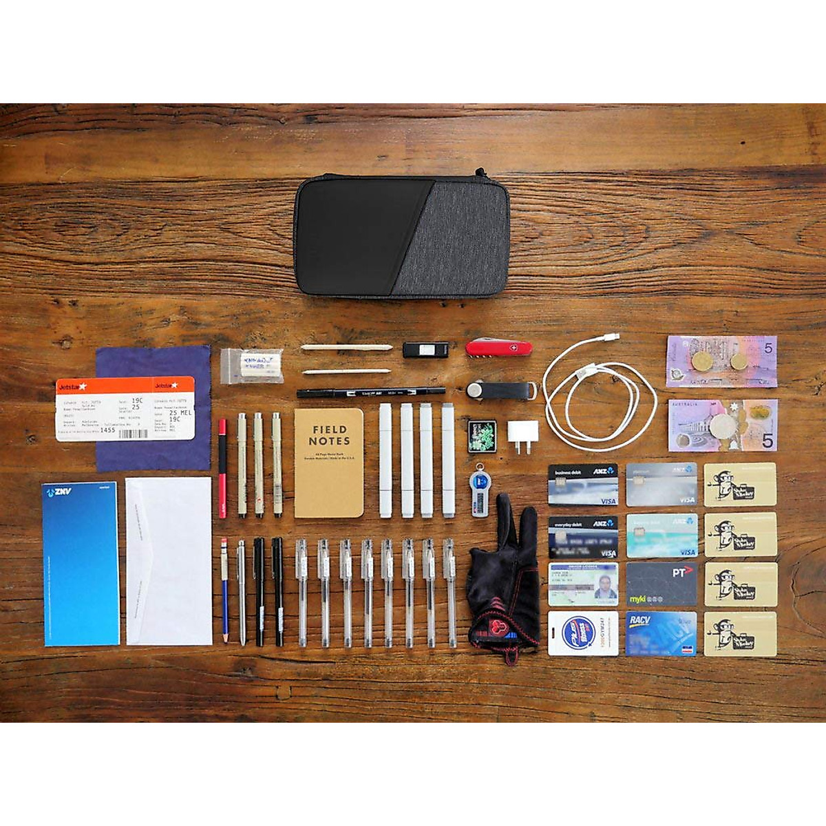 ETCHR Field Case - Multifunctional Art Supply Bag and Weatherproof Travel Organizer with Tool Management System and Adjustable Shoulder Strap - Vegan-Friendly - Left and Right Handed Supply Case