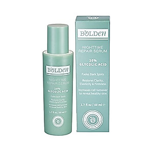 Bolden Glycolic Acid Serum | A Nighttime Repair Serum with 10% Glycolic Acid | Fades Dark Spots & Discolorations to Reveal Clear & Healthy Skin | (1.7 Fl Oz)