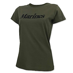 United States Marine Corps Ladies Logo Core T-Shirt, Small, OD Green