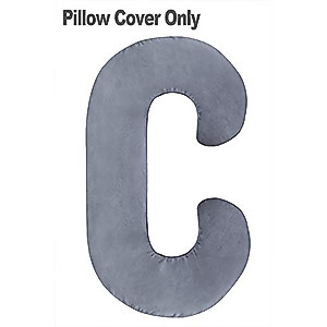 KWLET Pregnancy Pillow C Shaped Cover/Maternity Pillow Case with Double Zippers, Velvet, 57x30 Inch