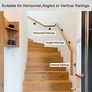 Wpbhk 3 Pcs Heavy Duty Handrail Bracket Hand Rail Bracket Wall Mount Support Hardware Brackets for Staircase Stair Railing Brackets