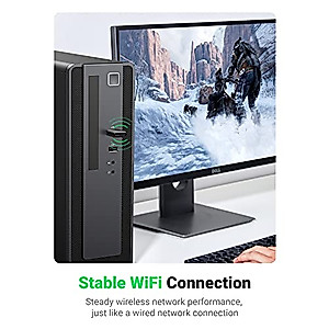 UGREEN AC650 USB WiFi Adapter for Desktop PC 5G 2.4G Dual Band WiFi Dongle Mini Wireless USB Computer Network Adapter Compatible with Windows 11 10 8.1 8 7