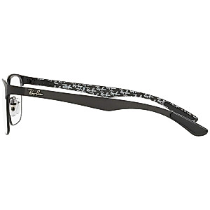 Ray-Ban RX8416 Square Prescription Eyeglass Frames, Matte Black/Demo Lens, 55 mm