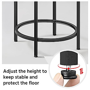 Yaheetech Black Glass End Table Set of 2, Round Side Table Modern Style Tall End Table Accent Table with Glass Top & Metal Frame, 2pcs Glass Side Table for Living Room, Balcony, Bedroom