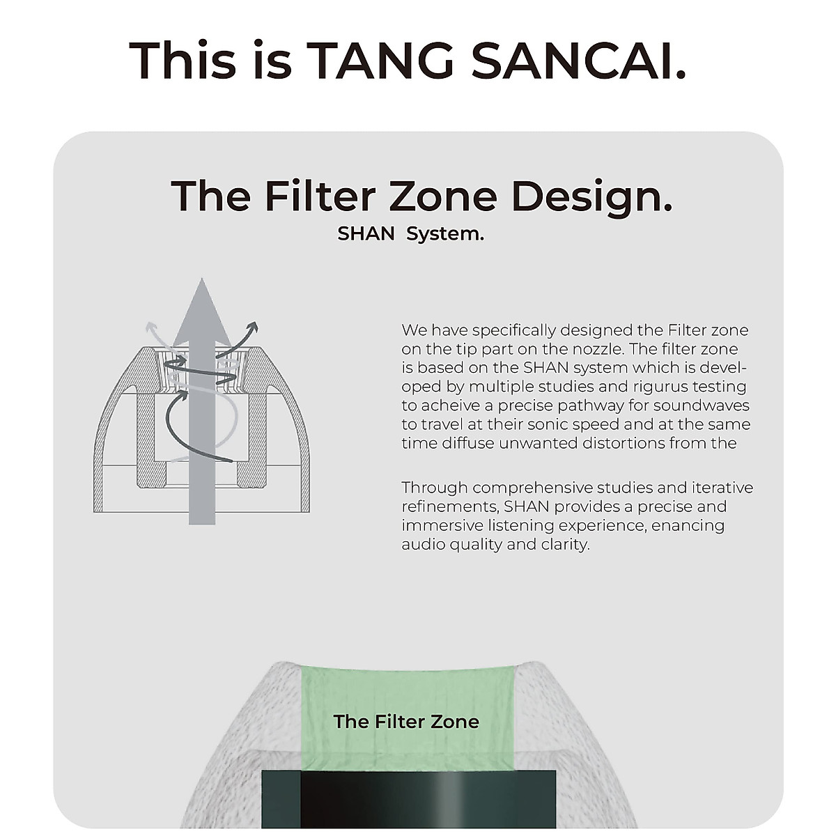 Linsoul TANGZU Tang Sancai in Ear Monitor Ear Plugs, 3 Pairs, Matte Texture Straight Tooth Grooves Eartips for IEMs, in-Ear Earphone, Audiophile Musician (S/M/L)