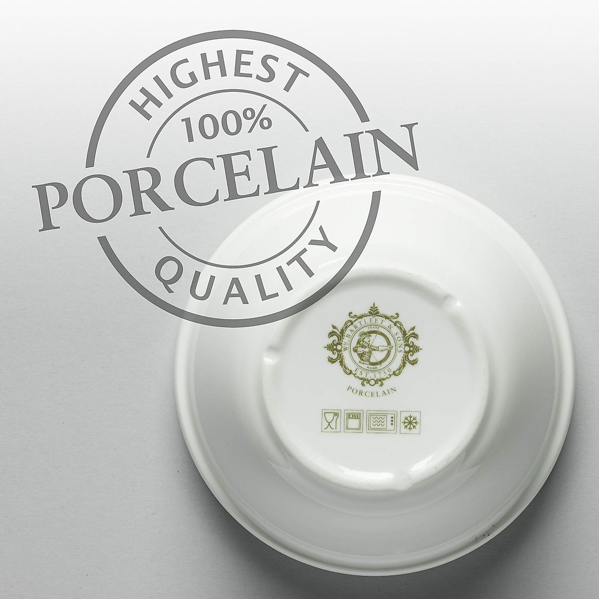 WM Bartleet & Sons 1750 Traditional Porcelain Pudding Basin (13cm/375ml/0.7pt) – White
