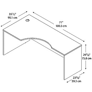 Bush Business Furniture Series C Left Handed Corner Desk, 72W, Hansen Cherry