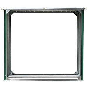 vidaXL Garden Log Storage Shed Heavy Duty Outdoor Backyard Timber Storage Cabin Firewood House Galvanized Steel 67.7" Gray