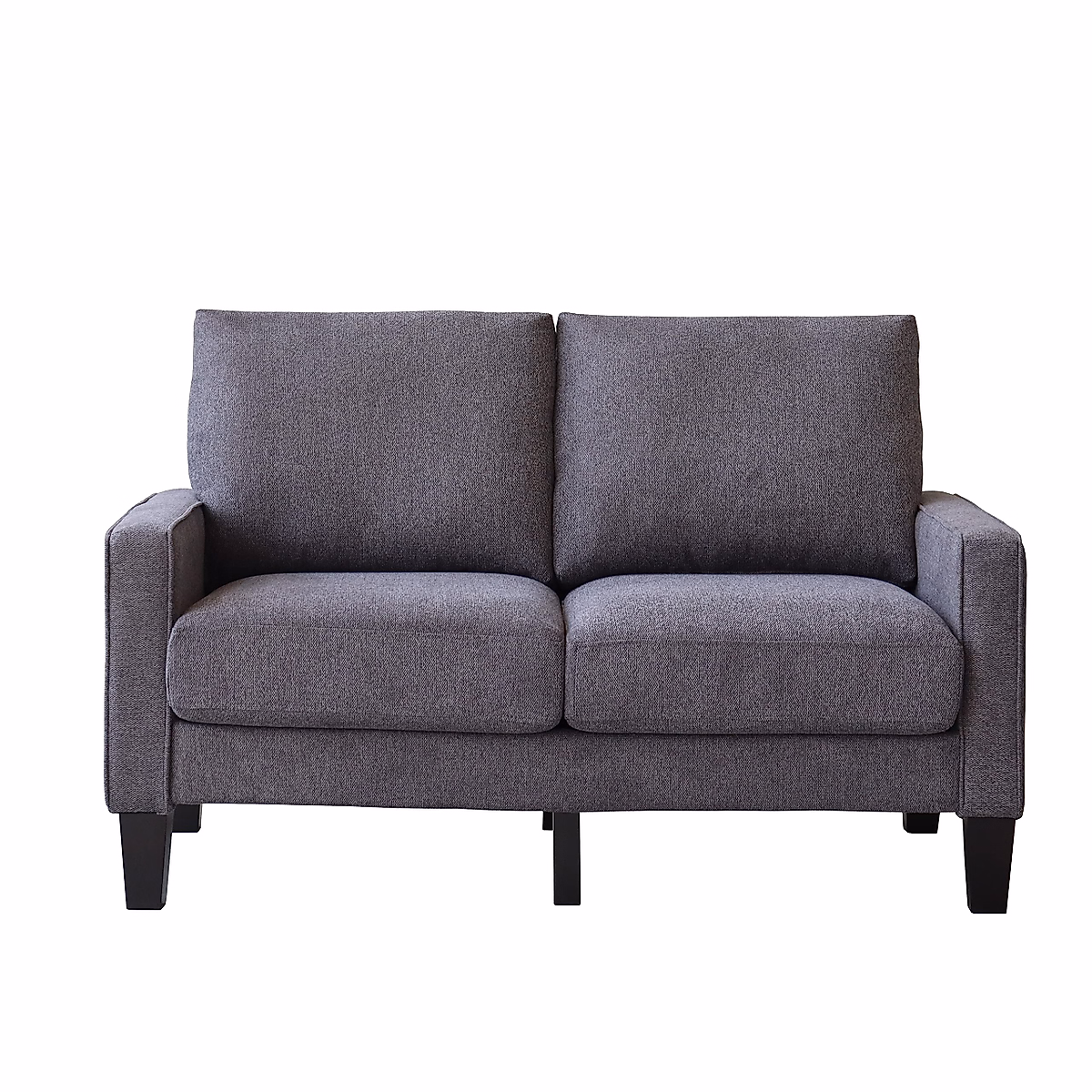 Lepfun Modern Couch 53" Loveseat Linen Fabric Tufted Love Seat Sofa for Living Room Small Apartment in Dark Grey
