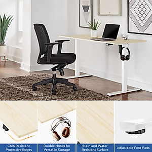 Our Modern Space Height Adjustable 48" Electric Standing Desk - Upgraded Ultra Durable Home Office Large Rectangular Computer or Laptop Sit Stand Workstation - 48 x 24 Inch