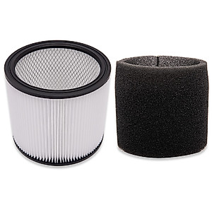 90304 Filter for Shop-Vac Filter 90304, 90350, 90333, 903-04-00, 9030400, Cartridge Filter 90304 Replaces Most Wet/Dry Vacuum Cleaners 5 Gallon and Above, 90585 Foam Filter (1 + 1)