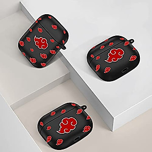 Phragmize for Airpod 1/2 Generation Case Anime with Red Cloud Lanyard Keychain, Cool Cartoon Cute Design Anime Airpods 2nd 1st Generation Case Cover Unique TPU Process Soft Cover for Apple AirPod 2&1