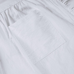 Tosewever Waist Aprons for Women with Pockets, Waitress Costume Apron for Party Cooking Kitchen (Waist Style, White)