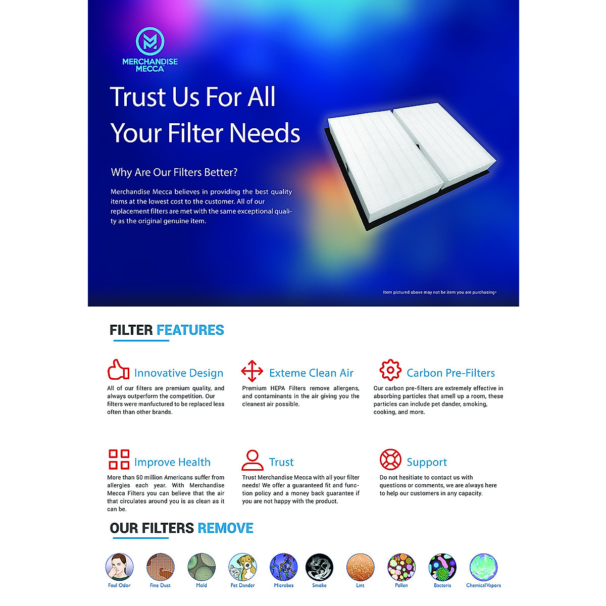 Idylis Full Refresh Kit Made for IAP-10-050, IAP-10-125 & AC-2125 Includes 2 Idylis B HEPA Filters and 6 Idylis B Carbon Filters (Idylis B)