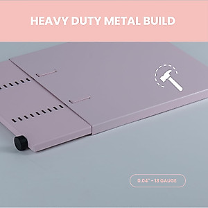 Pink Adjustable Locker Shelf All Metal| Heavy Duty Powder-Coated Steel Locker Organizer for School & Gym | Shelf for Locker with Easy Install, Locker Divider | Locker Organizer Shelf Pink