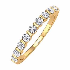 14K Yellow Gold Channel Set Diamond Wedding Band Ring (1/2 Carat) (Ring Size 8.25)