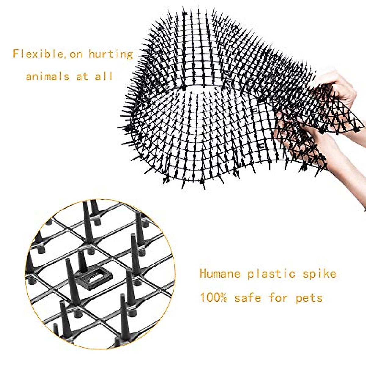 Gardentisan Scat Mat for Cats with Petsafe Plastic Spikes Large Indoor Outdoor Cat Scat Mat 78"x11"