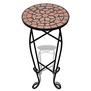 Gecheer Mosaic Side Table Plant Table Terracotta