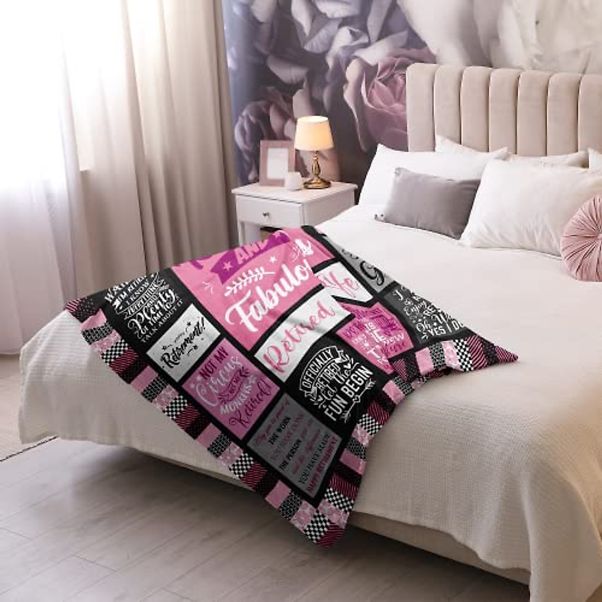 kituzol Happy Retirement Gifts Blanket 50"x60" - Retirement Gifts for Women 2023 - Best Retirement Gifts - Coworker Leaving Gifts for Women - Goodbye Gift Blanket - Farewell Gifts for Coworker Boss