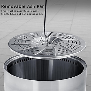 OutVue 15 inch Stainless Steel Smokeless Fire Pit, Outdoor Smokeless Firepit, Wood Burning Fire Pits for Camping, Bonfire, Low Smoke Firepit for Outside (Oblique Hole)