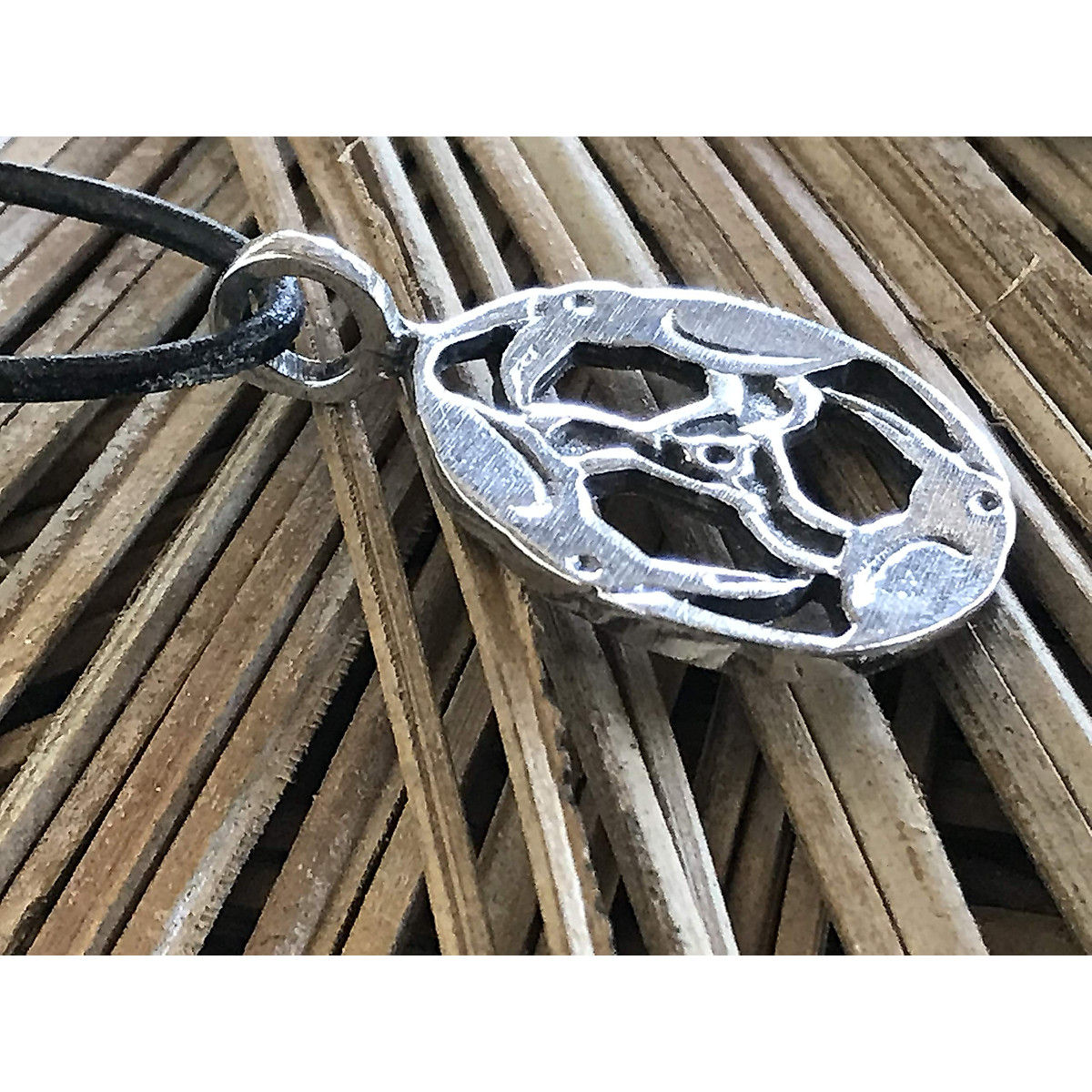 Pewter Triple Raven Poe Gothic Pendant on Leather Necklace