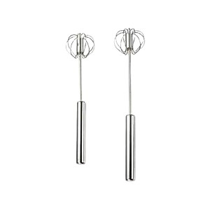 2 Stainless Steel Egg Beaters Household Mini Semi-Automatic Cream Beaters Stainless Steel Egg Beaters Eggs