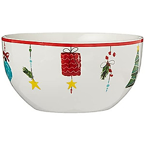 American Atelier Holiday Dinnerware Set – 16-Piece Christmas-Themed Stoneware Dinner Party Collection w/ 4 Dinner Plates, 4 Salad Plates, 4 Bowls & 4 Mugs – Unique Gift Idea for Christmas or Birthday