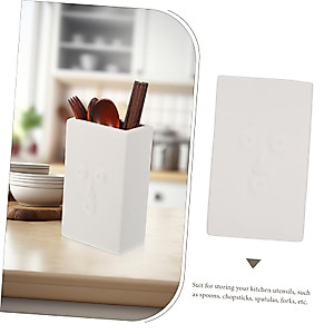 BESPORTBLE Kitchen Utensil Holder Human Face Shape Ceramic Kitchen Utensil Storage Organizer Caddy Kitchen Tool Holder for Forks Spoons Tableware
