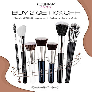 Flat Top Kabuki Foundation Brush By KESHIMA - Premium Makeup Brush for Liquid, Cream, and Powder - Buffing, Blending, Flawless Face Brush