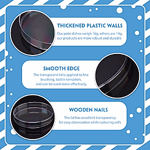 Fabbay 120 Pack Sterile Plastic Petri Dishes with Lids 90 x 15 mm Deep Clear Lab Petri Dishes Cell Culture Dishes for School Science Project, Lab Experiment, Biological Themed Party Supplies