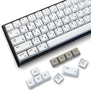 155 Keycaps White Keycaps, XDA Profile PBT Keycaps, Theme Minimalist Style Japanese Keycaps Suitable for Fullsize, Tenkeyless, Winkeyless, 75%, 65%, 60% Keyboard(Custom Key caps)