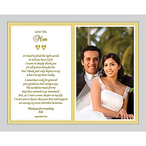Poetry Gifts Thank You Card for Parents for Your Wedding, Graduation, 8x10 Inch Print Personalized With Names and Photo