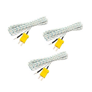 Xnrtop 3Pcs K Type Temperature Sensor Thermocouple Probe Copper Wire 5 Meter 16.4Ft