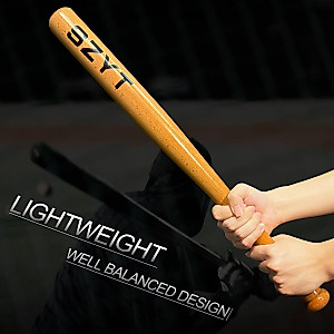 SZYT 25 inch Wood Baseball Bat Self-Defense Softball Bat Home Defense Lightweight Yellow