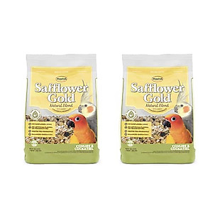 Higgins 2 Pack Safflower Gold Natural Conure & Cockatiel Food. 3 LBS. Ea Safflower Gold Natural Conure & Cockatiel Food. 2 Bags 6 Pounds Total.