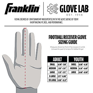 Franklin Sports Supratak Football Receiver Gloves - Black/Gold - Youth Small