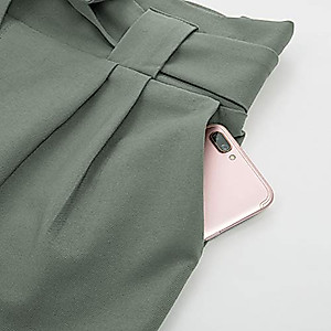 GRACE KARIN Women's Casual High Waist Belt Decorated Pencil Pants with Bow-Knot