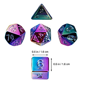 NUOBESTY 7pcs Polyhedral Dice Set Tabletop Roleplaying RPG Gaming Novelty Accessories for Role Playing Game Math Teaching