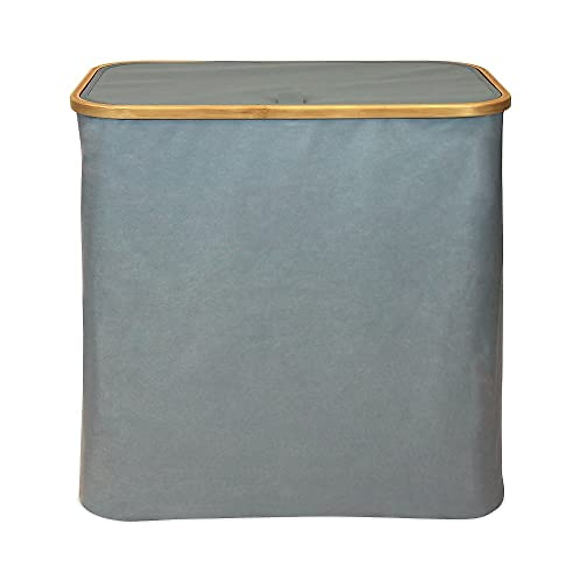 Oceanstar Double Soft Sided Laundry Hamper Sorter With Bamboo Rim Lid, Grey