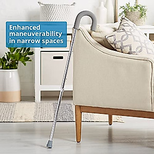 McKesson Walking Cane with Foam Round Handle, Aluminum, Adjustable Height 28 3/4 in to 37 3/4 in, 1 Count