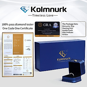 Kolmnurk Moissanite Wedding Band 7-Stone Eternity Ring for Women D Color VVS1 Lab Created Diamond Engagement Ring 925 Sterling Silver Stackable Ring size 5-16