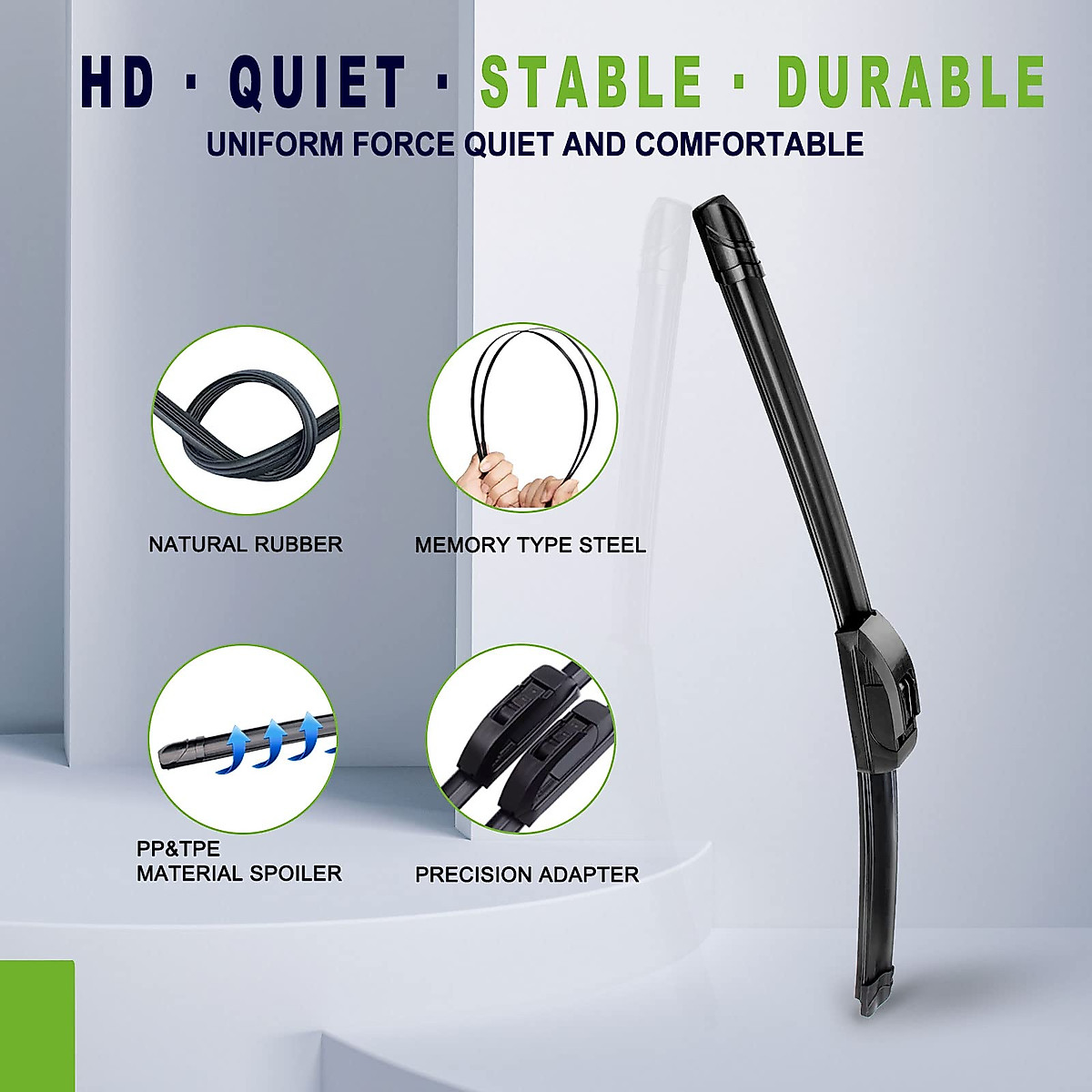 OEM QUALITY 26" + 16" PARRATI Premium All-Season Windshield Wiper Blades (Set of 2)