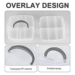 Beaupretty 3pcs318 Diy Embroidery Containers White Compartment Accessories, Divider Lids Small for Layers Case, Bins Inch Polish- X Tapes, Organizer Stackable Tools and Handle Case