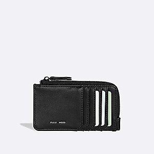 Pixie Mood Quinn 5 x 3 Vegan Leather Zippered ID Card Wallet, Black