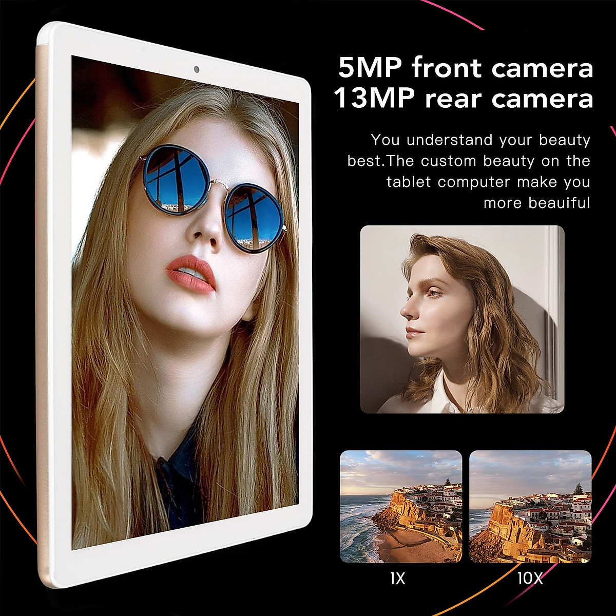 Focket 10.1 Inch Tablet, 6GB 128GB Tablet Octa Core Processor Tablet for Android 11, IPS Display HD Tablet 5G Tablet WiFi Dual SIM Portable Tablet Gaming Tablet 8800mAh Long Tablet (US Plug)