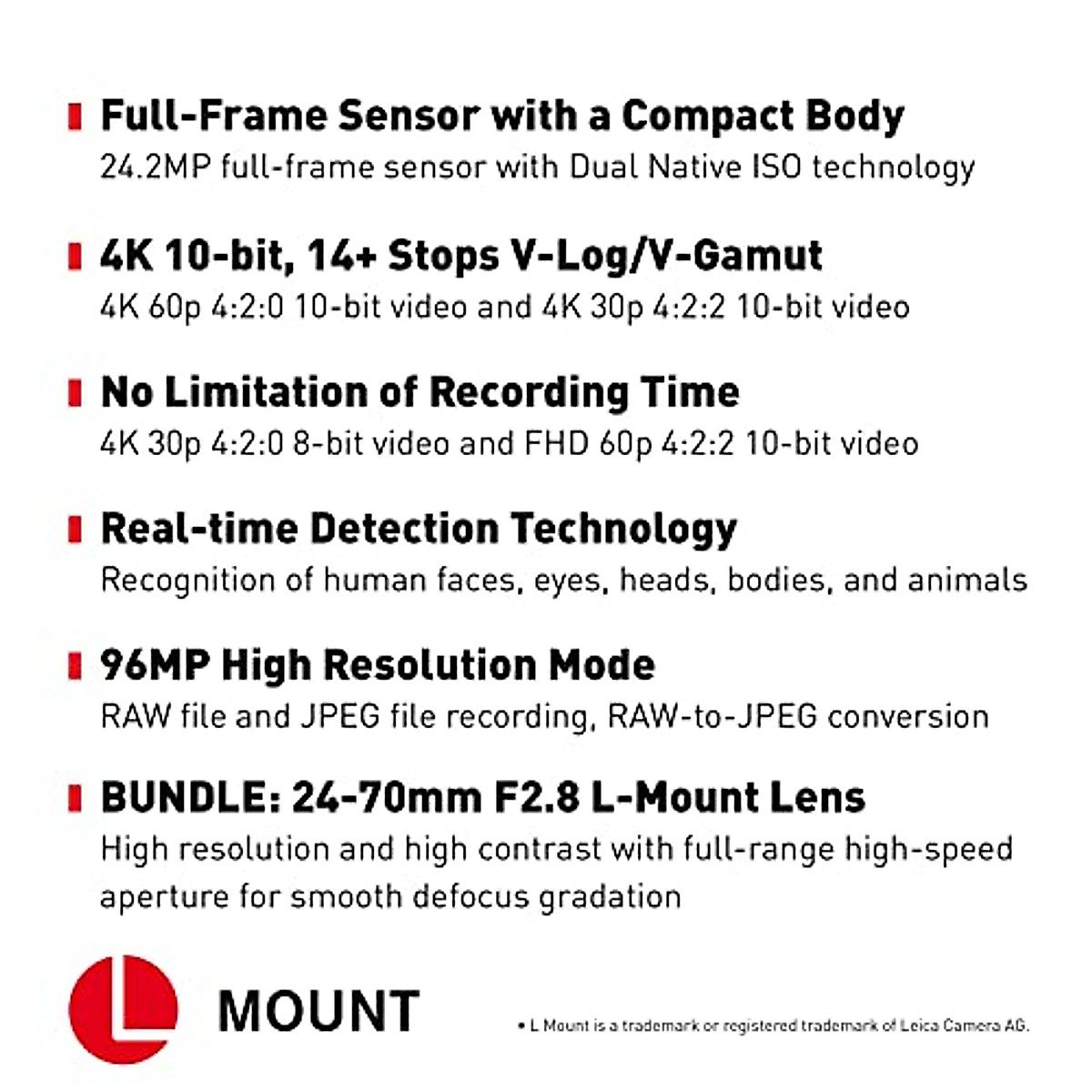 Panasonic LUMIX S5 Full Frame Mirrorless Camera (DC-S5BODY) and LUMIX S Pro 24-70mm F2.8 L-Mount Interchangeable Lens (S-E2470)