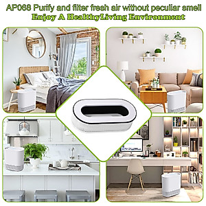 Laukowind for RENPHO RP-AP068 Air Purifiers True Replacement Filter, Compatible 3-in-1 Grade Air Purifier RP-AP068 Filters, White,2 Pack