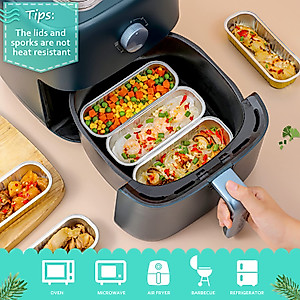 LNYZQUS Mini Loaf Baking Pans with Lids 100 Pack, 6.8oz Rectangle Mini Cake Tins Baking Cups,Disposable Aluminum Foil Mini Baking Pan Muffin Tins Containers -Cyan Blue