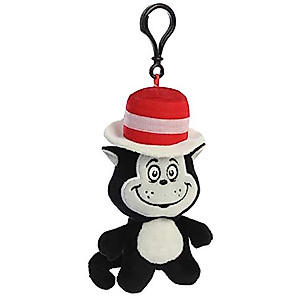 Aurora® Whimsical Dr. Seuss™ Cat in The Hat Keychain Stuffed Animal - Magical Storytelling - Literary Inspiration - Black 4 Inches